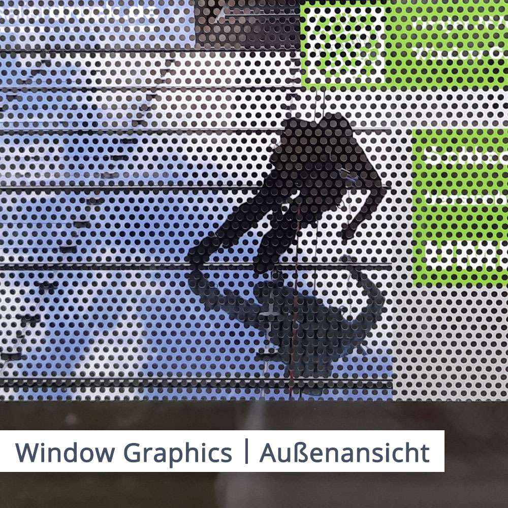 Lochfolie Window Graphics | Lichtdurchlässiger Blickschutz