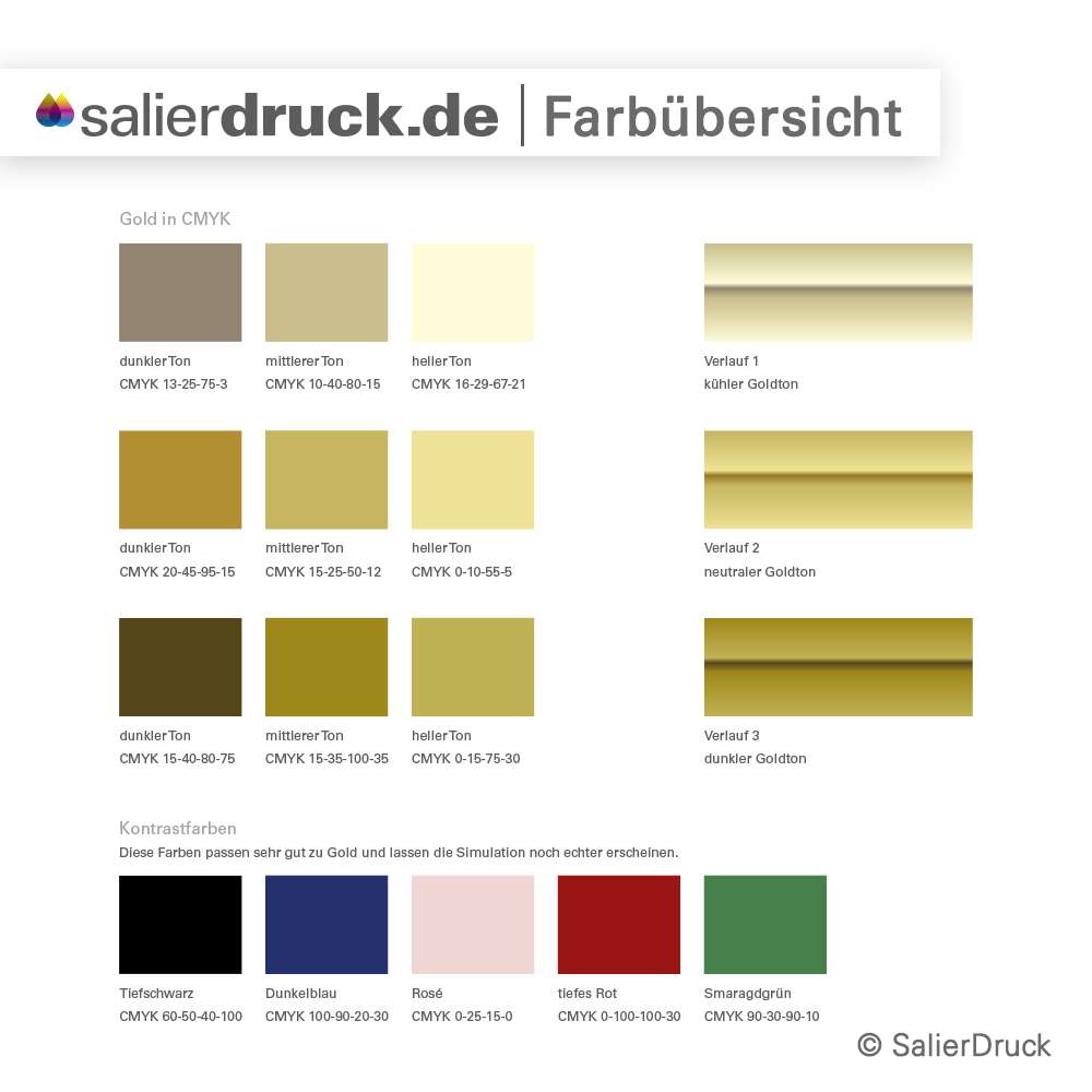 Gold im CMYK Farbraum anlegen | Sonderfarbe Gold